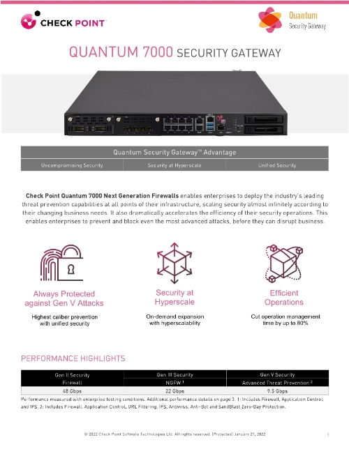Check Point 7000 Security Gateway Datasheet
