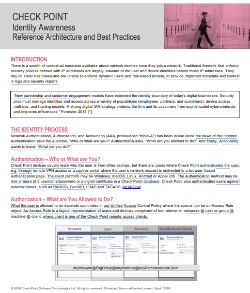 Identity Awareness Reference Architecture and Best Practices