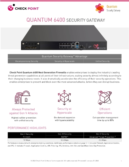 Check Point Quantum 6400 Security Gateway